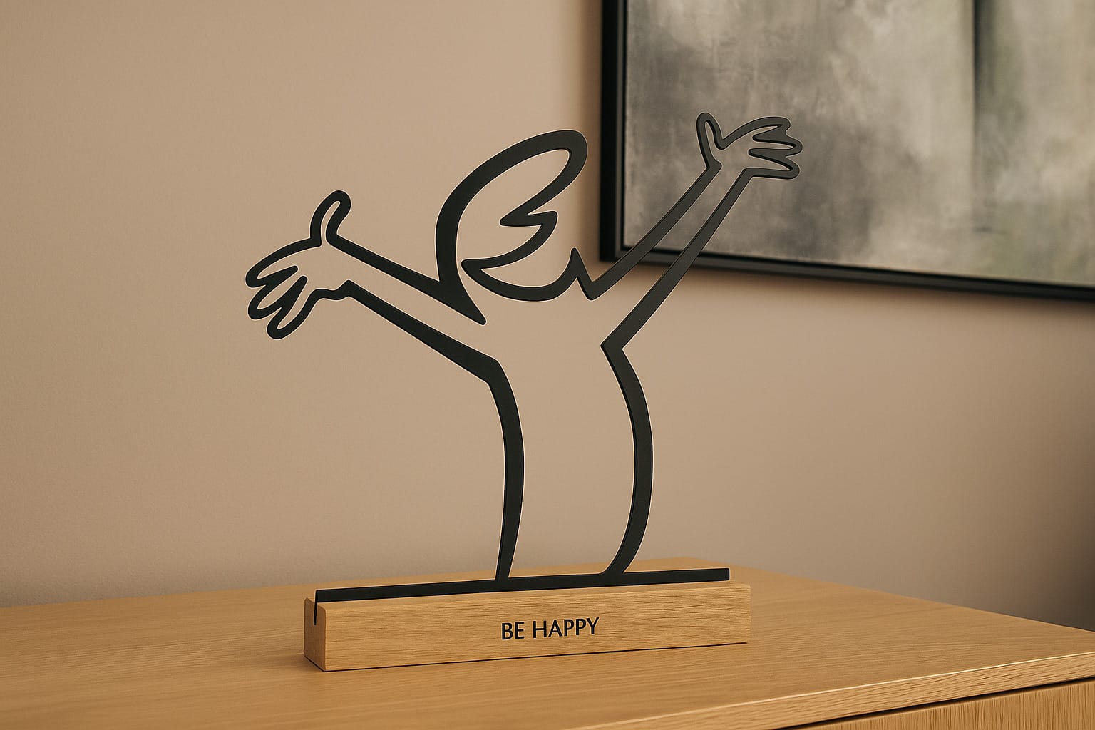 Lineart figur i stål med personlig indgravering - Skovgaarden